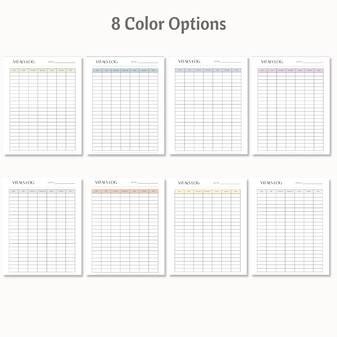 Printable Vitals Tracker Vitals Log Sheet Vital Sign Log - Etsy