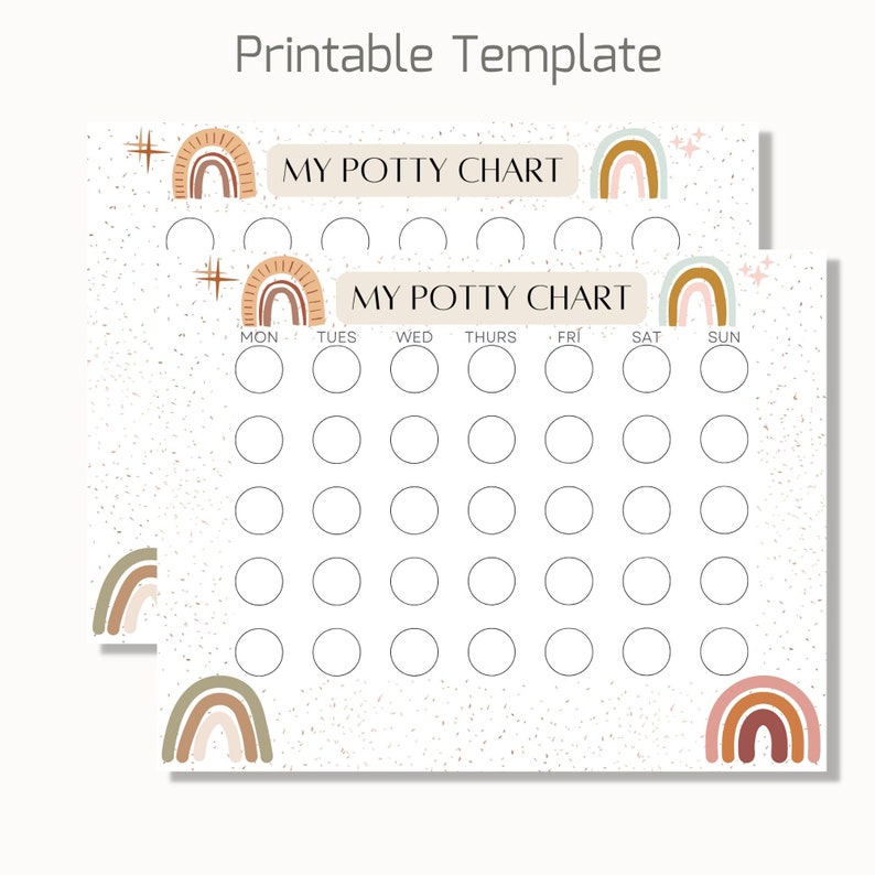 Printable Potty Training Chart, Toddler Potty Chart, Girl Toilet ...