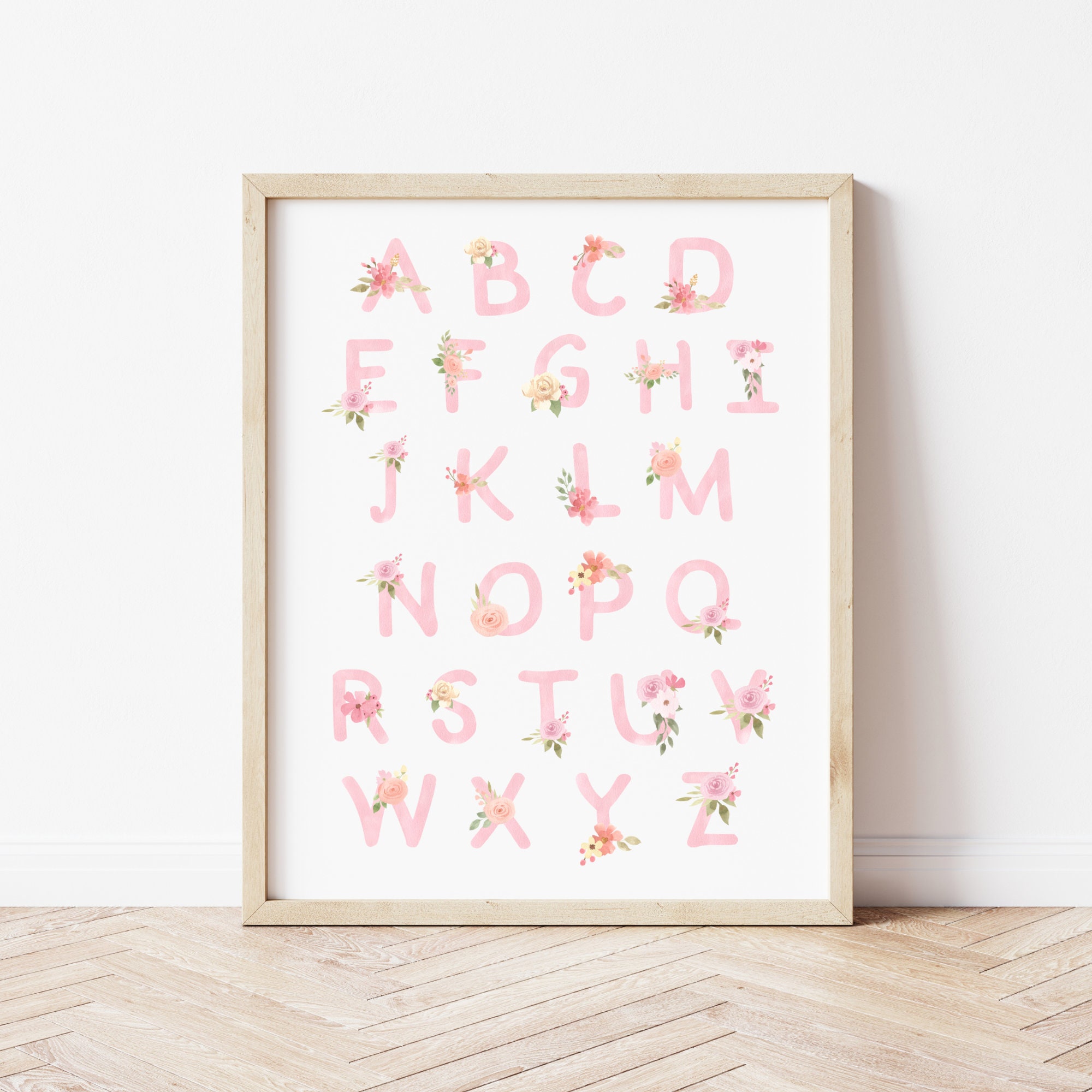 Printable Wall Art Boho Floral Alphabet Poster Printable - Etsy