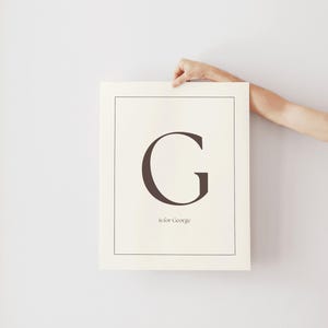 Custom Vintage Style Initial Print, Girl Name Print, Baby Boy Nursery ...