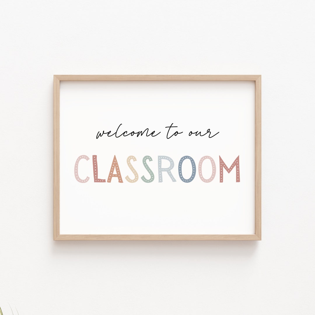 Printable Classroom Wall Art Welcome to Our Classroom Print Rainbow ...