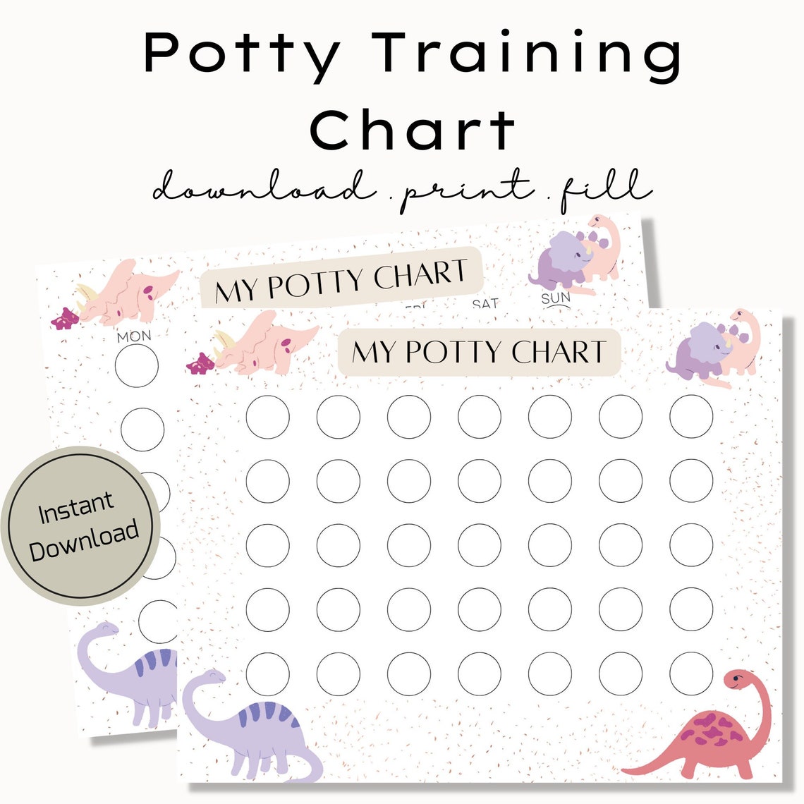 Dinosaur Potty Chart Dino Potty Training Chart Sticker Potty - Etsy