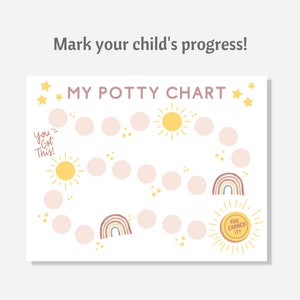 Boho Rainbow Potty Chart, Potty Training Chart, Sticker Potty Chart ...