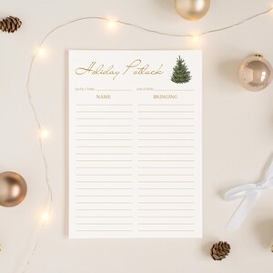 Christmas Potluck Sign up Sheet, Work Holiday Potluck Sign Up ...