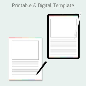 Printable Kids Story Paper, Write & Draw Journal Page, Story Template ...