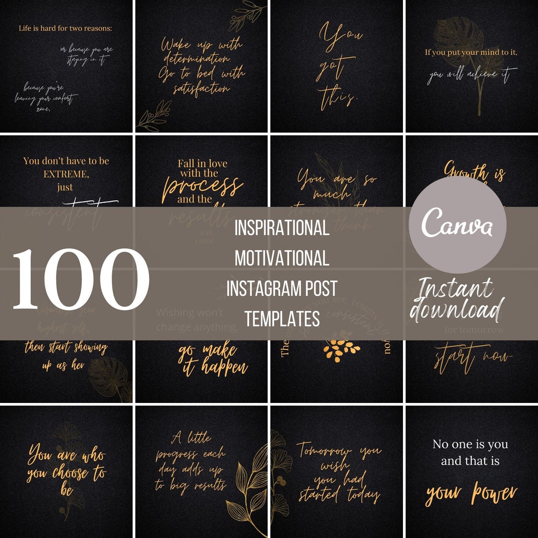 100 Instagram Motivational Quote Templates, Editable Positive Quote ...