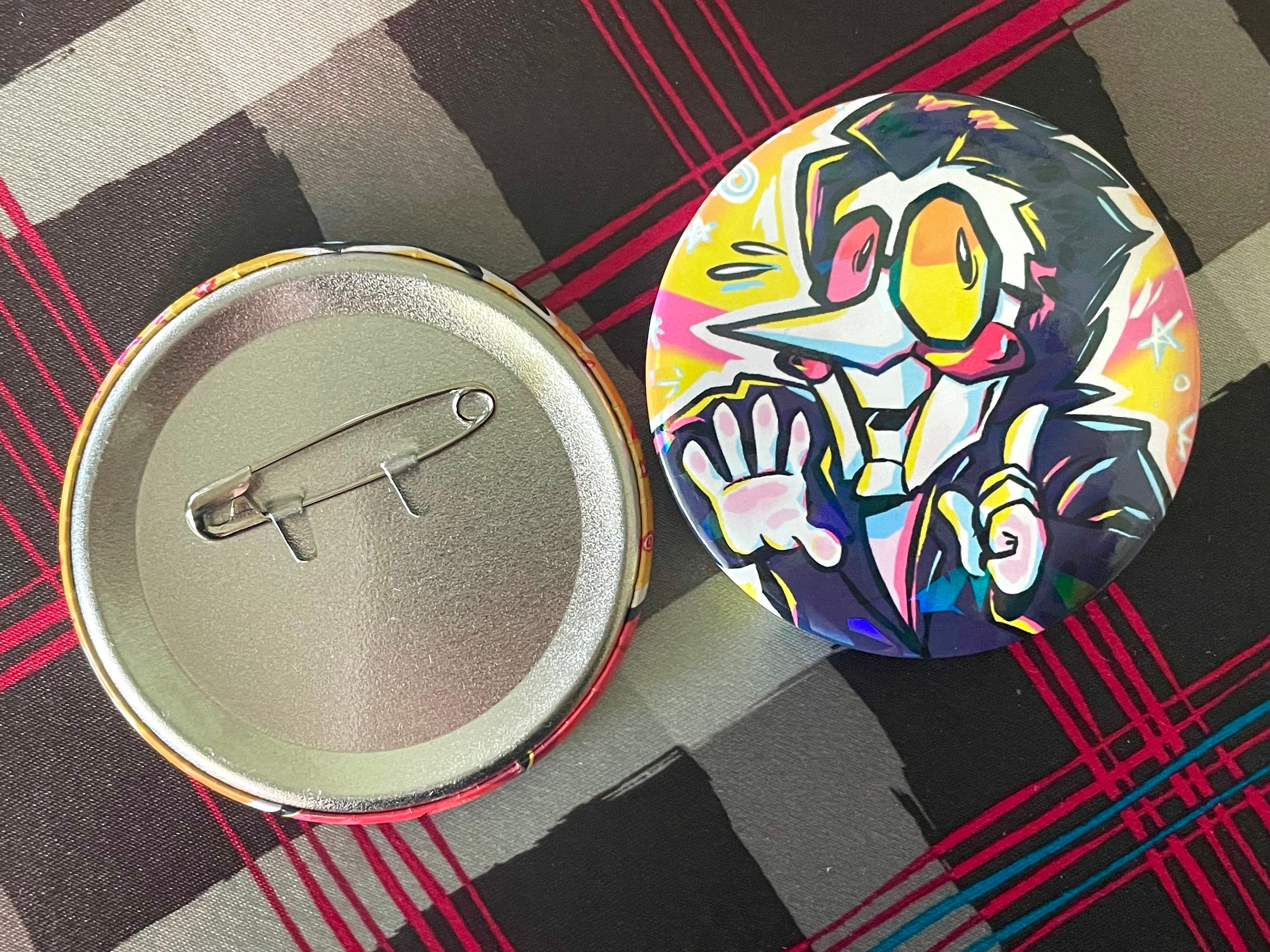 DELTARUNE Spamton Holographic Button Pins - Etsy