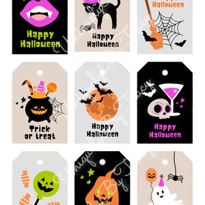 Printable Halloween Gift Tags Party Favor Hey Boo Happy Halloween - Etsy