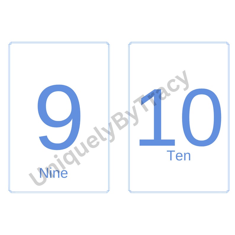 Number Flashcards 1-10 Printable Digital Download Counting Montessori ...