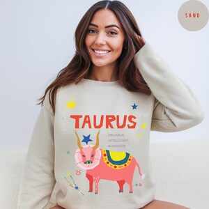 Taurus Zodiac Sweatshirt, Astrology Birth Sign Sweater, Horoscope ...