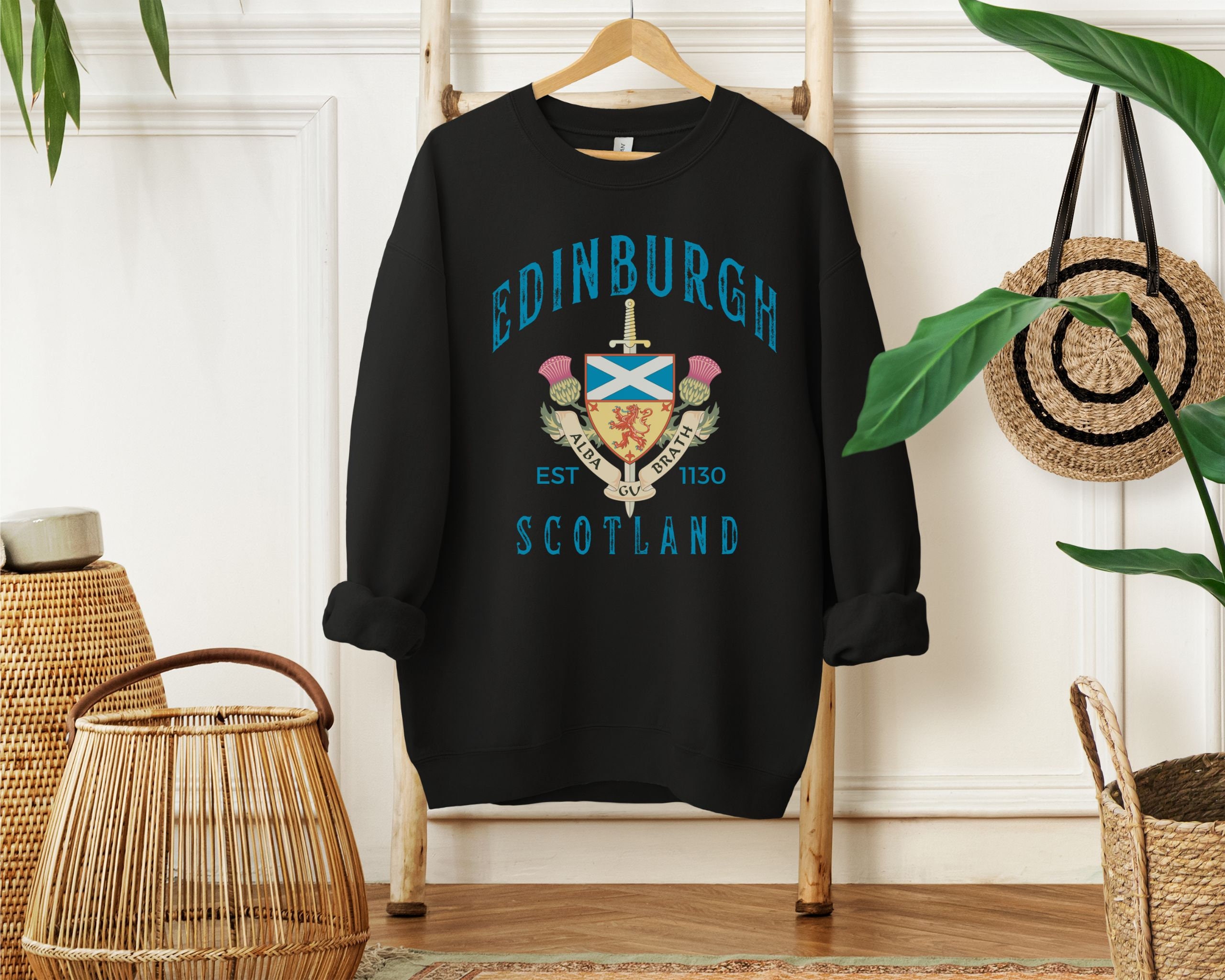 Retro Edinburgh Scotland Sweatshirt Vintage Scottish UK Sweater Alba GV ...