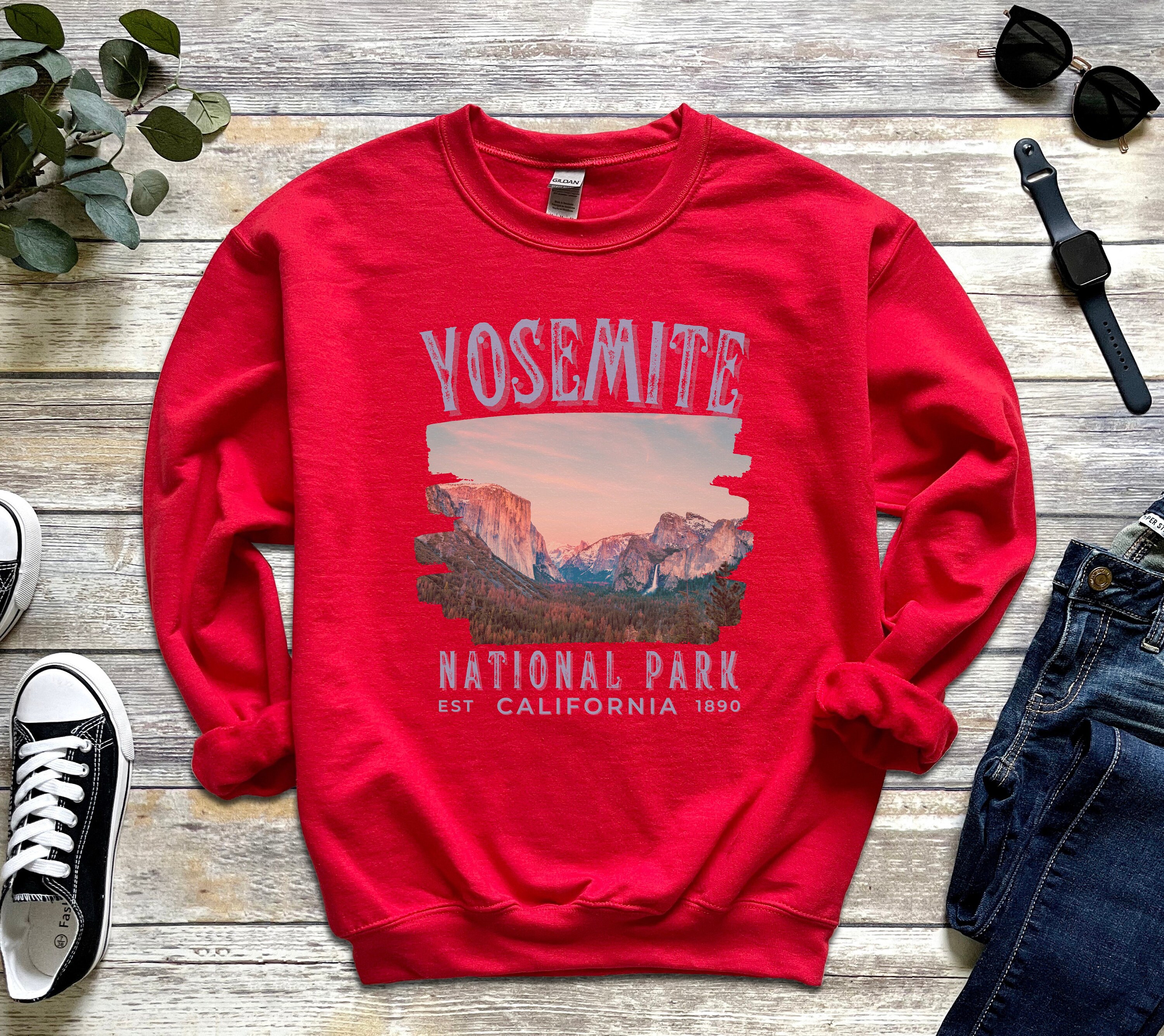 Vintage Yosemite National Park California Sweatshirt Retro - Etsy