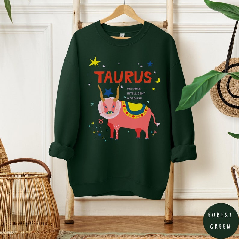 Taurus Zodiac Sweatshirt, Astrology Birth Sign Sweater, Horoscope ...