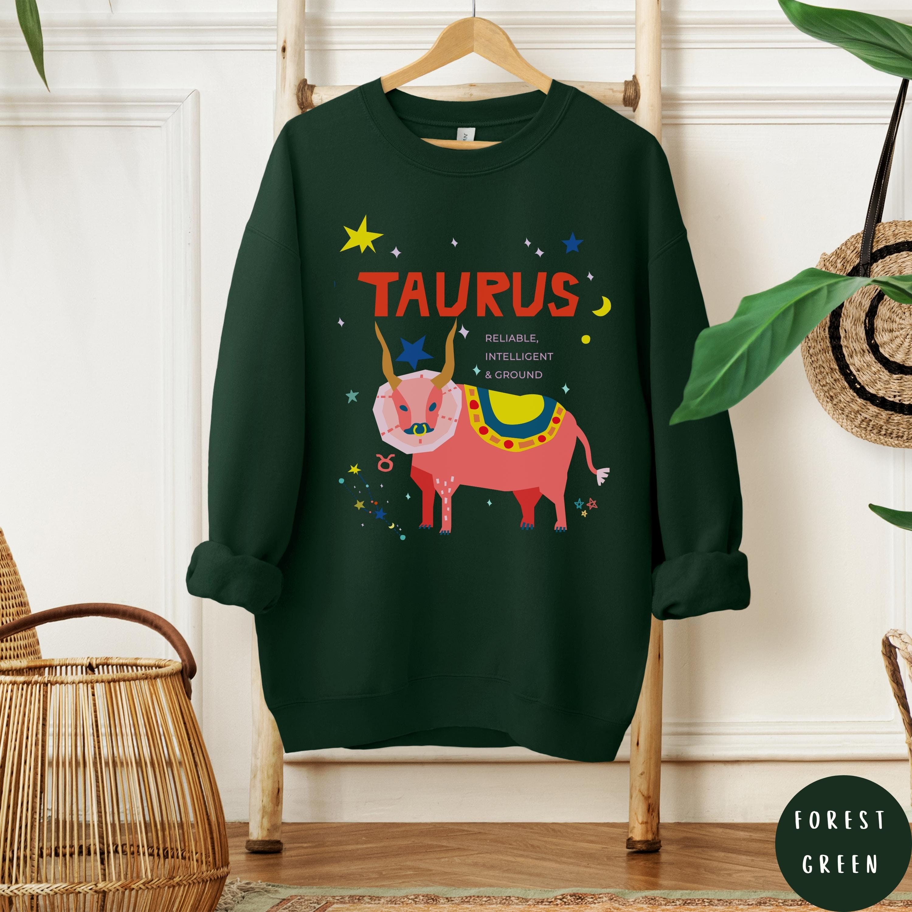 Taurus Zodiac Sweatshirt, Astrology Birth Sign Sweater, Horoscope ...