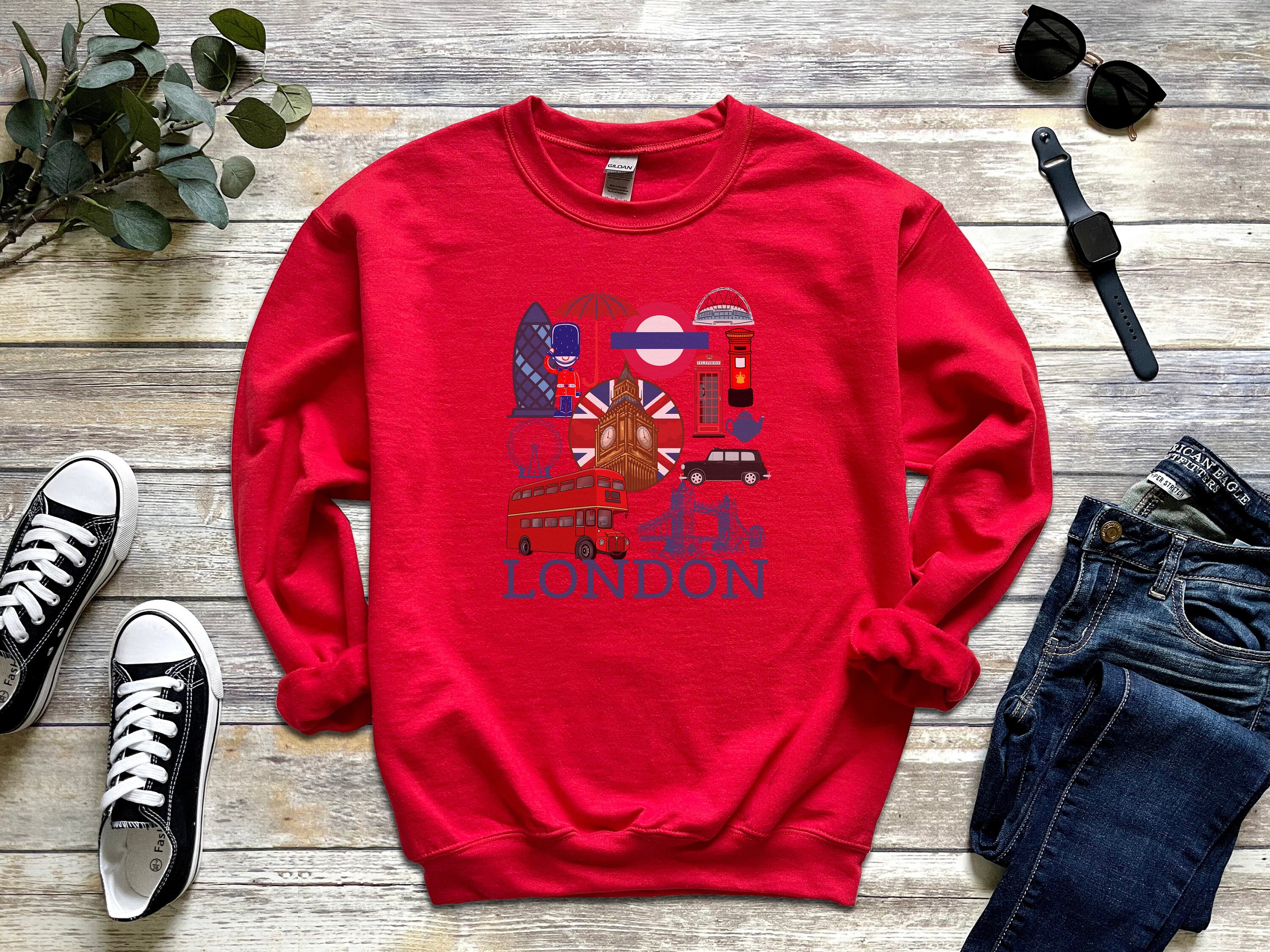 London Landmarks England Sweatshirt, London Underground Jumper, Gift ...