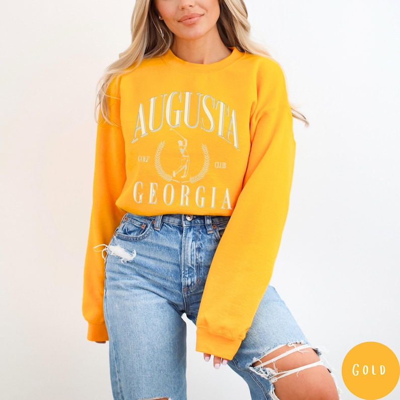 Augusta Georgia Golf Club Sweatshirt, Retro Golfer Crewneck - Etsy