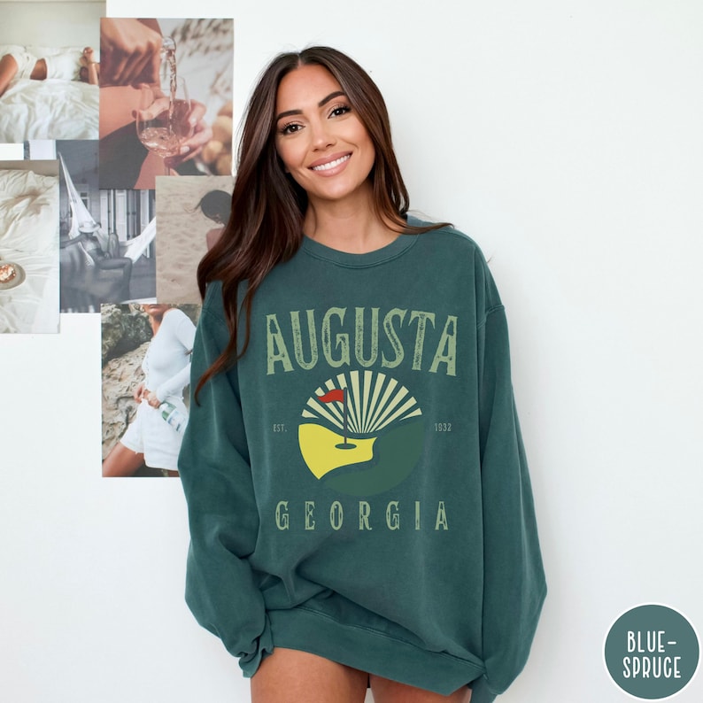 Augusta Georgia Golf Comfort Color Sweatshirt, Retro Gift for Golfer ...