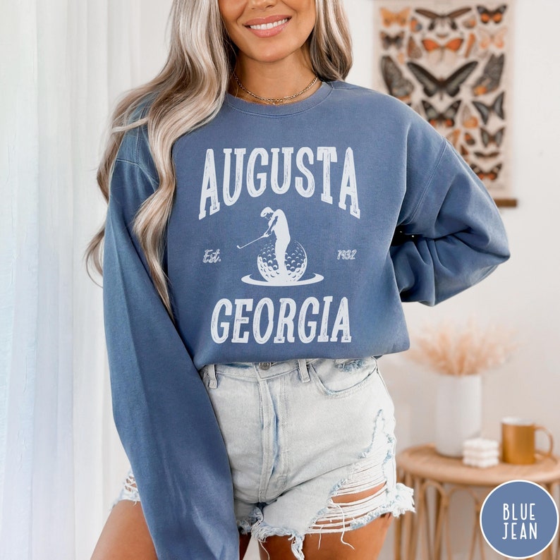 Augusta Georgia Golf Comfort Colors Sweatshirt, Distressed Golfing Club ...