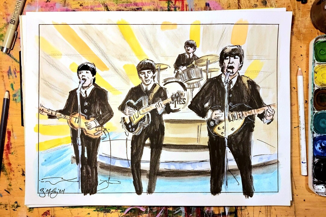 Beatles on Sullivan Painting - Etsy