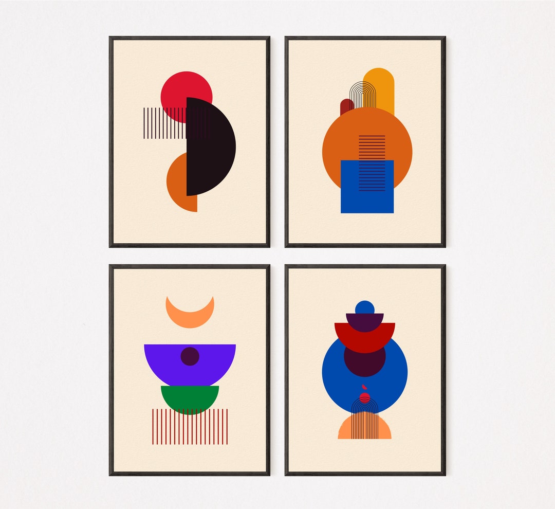 Abstract Boho Art Set Of 4 Boho Print Set Modern Boho Print Boho