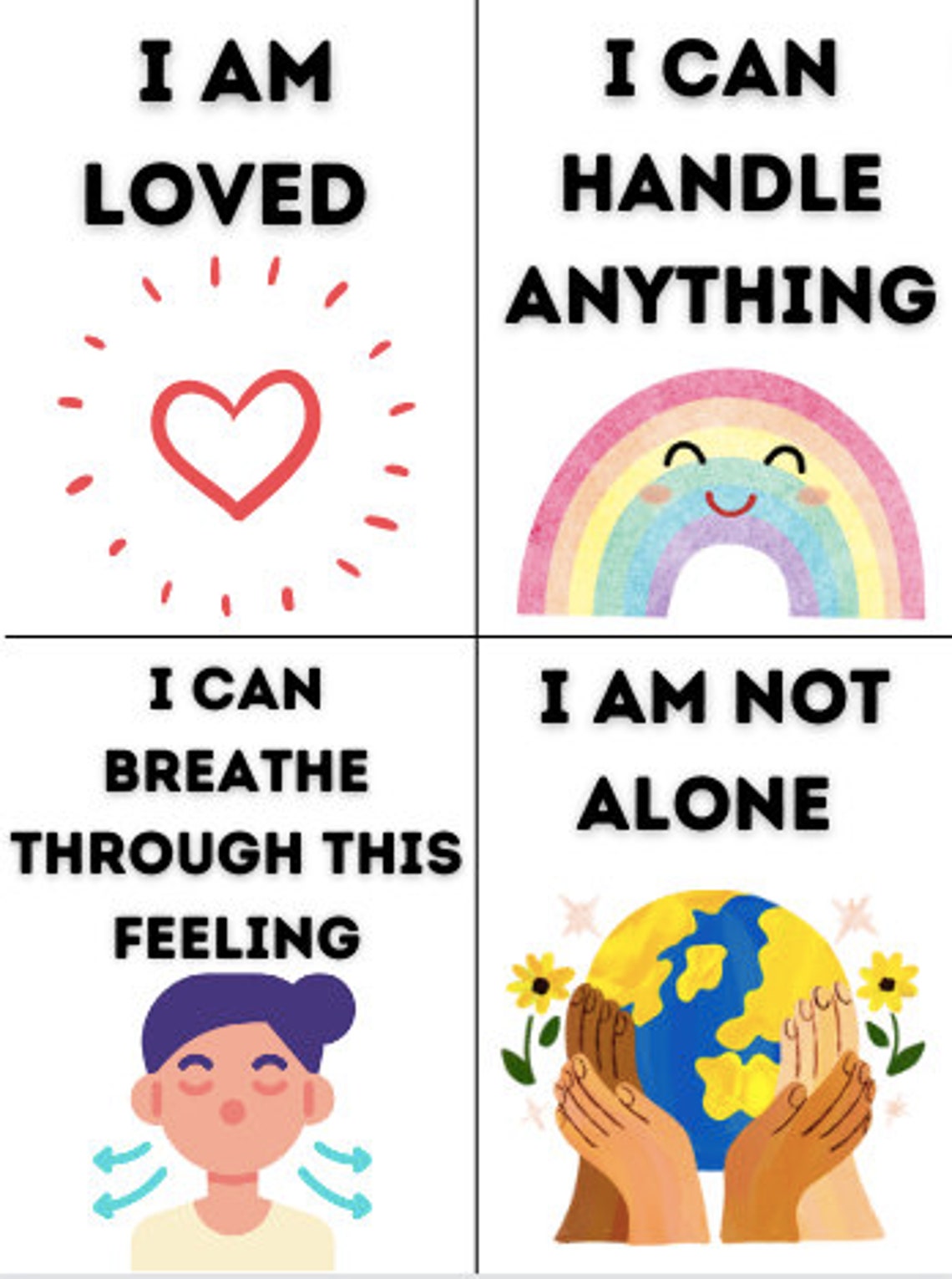 Positive Affirmation Coping Skill Cards for Kids - Intrusive Thoughts ...