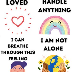 Positive Affirmation Coping Skill Cards for Kids - Intrusive Thoughts ...