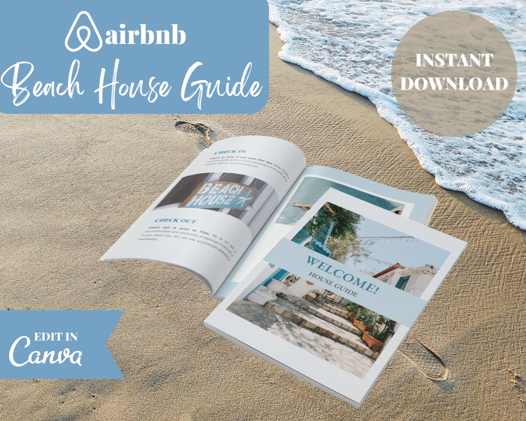 Airbnb Welcome Book Template Beach, Vacation Rental Guest Book, House ...