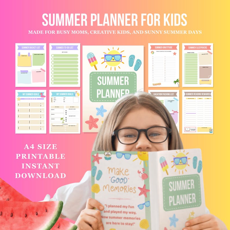 Kids Summer Planner | Printable Activity Pack for Kids | Summer ...