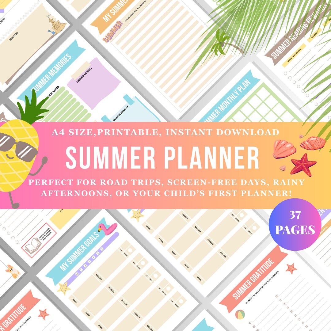 Kids Summer Planner | Printable Activity Pack for Kids | Summer ...