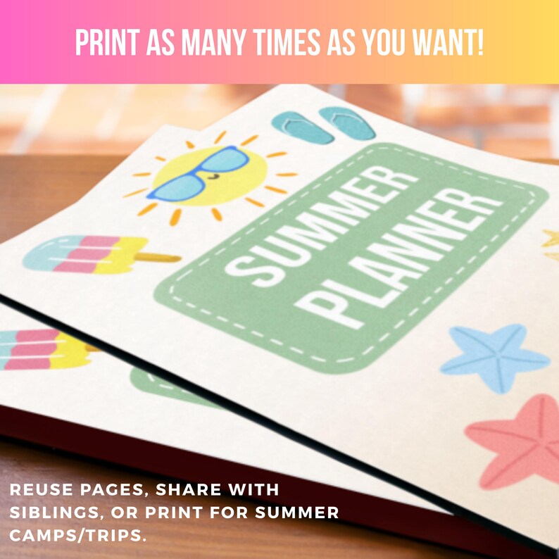 Kids Summer Planner | Printable Activity Pack for Kids | Summer ...