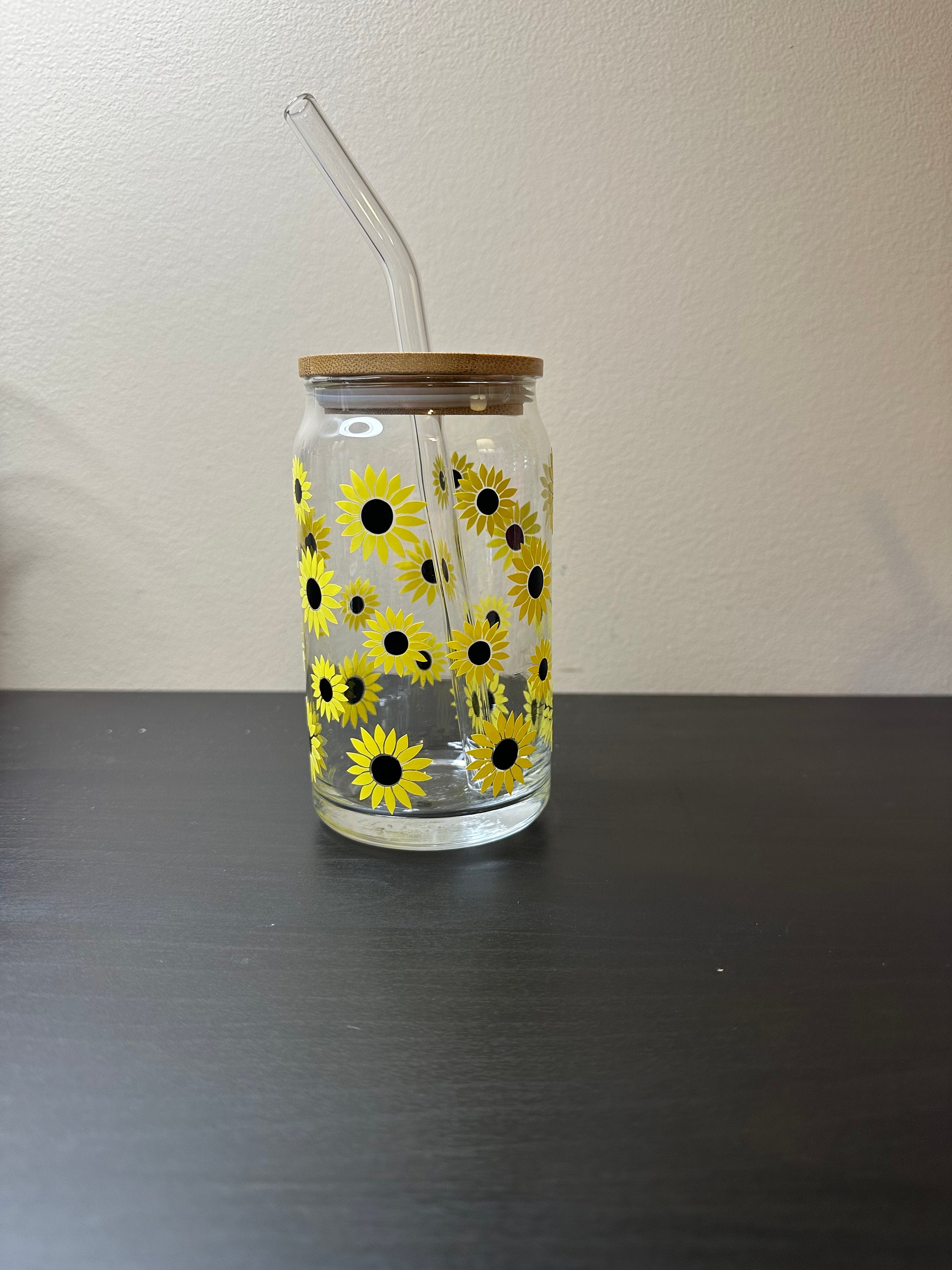 Sunflower Libbey Glass Cup Sunflower Glass Cup Sunflower Libby Cup Beer ...