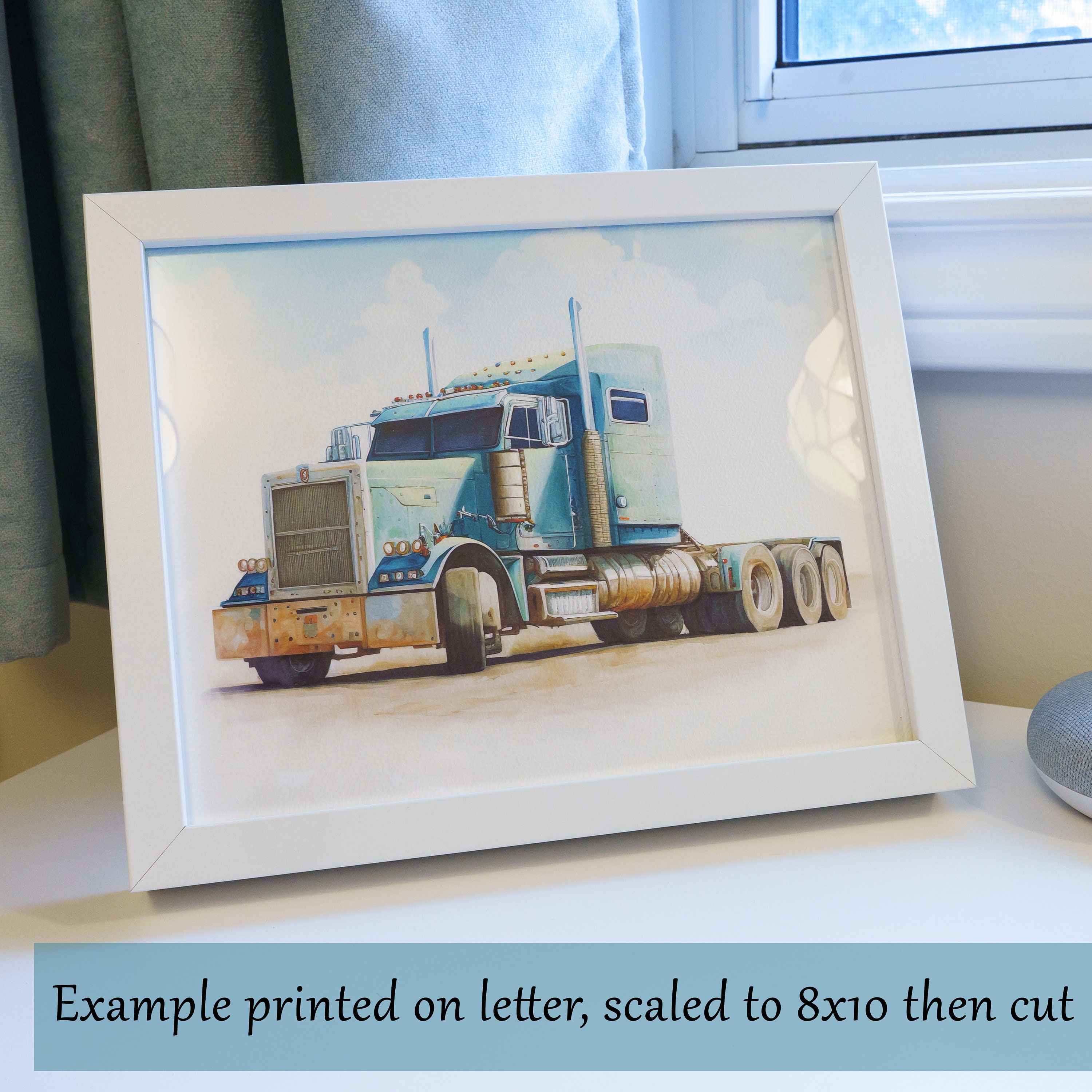 2 Semi Trucks Big Rig 18 Wheeler Digital Paintings as a - Etsy