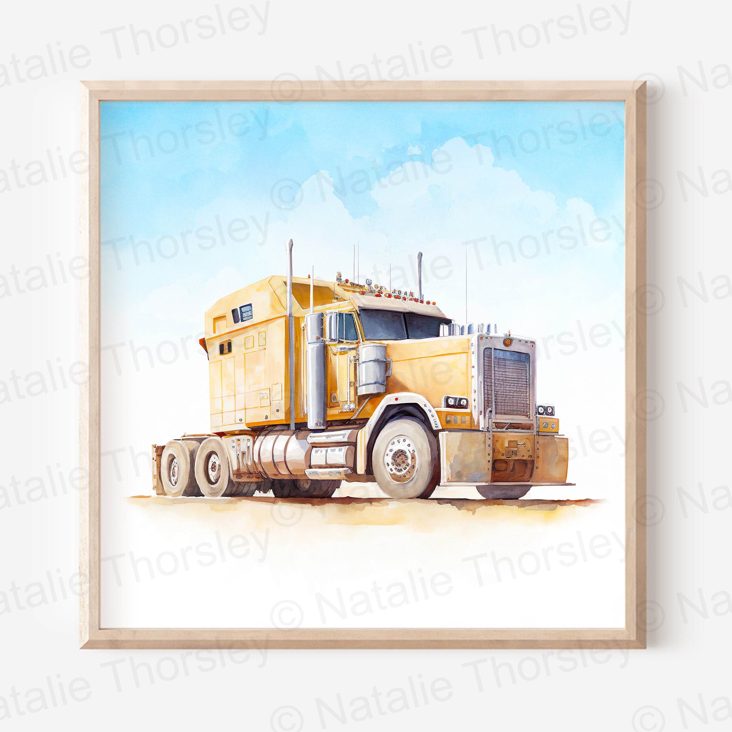 2 Semi Trucks Big Rig 18 Wheeler Digital Paintings as a - Etsy