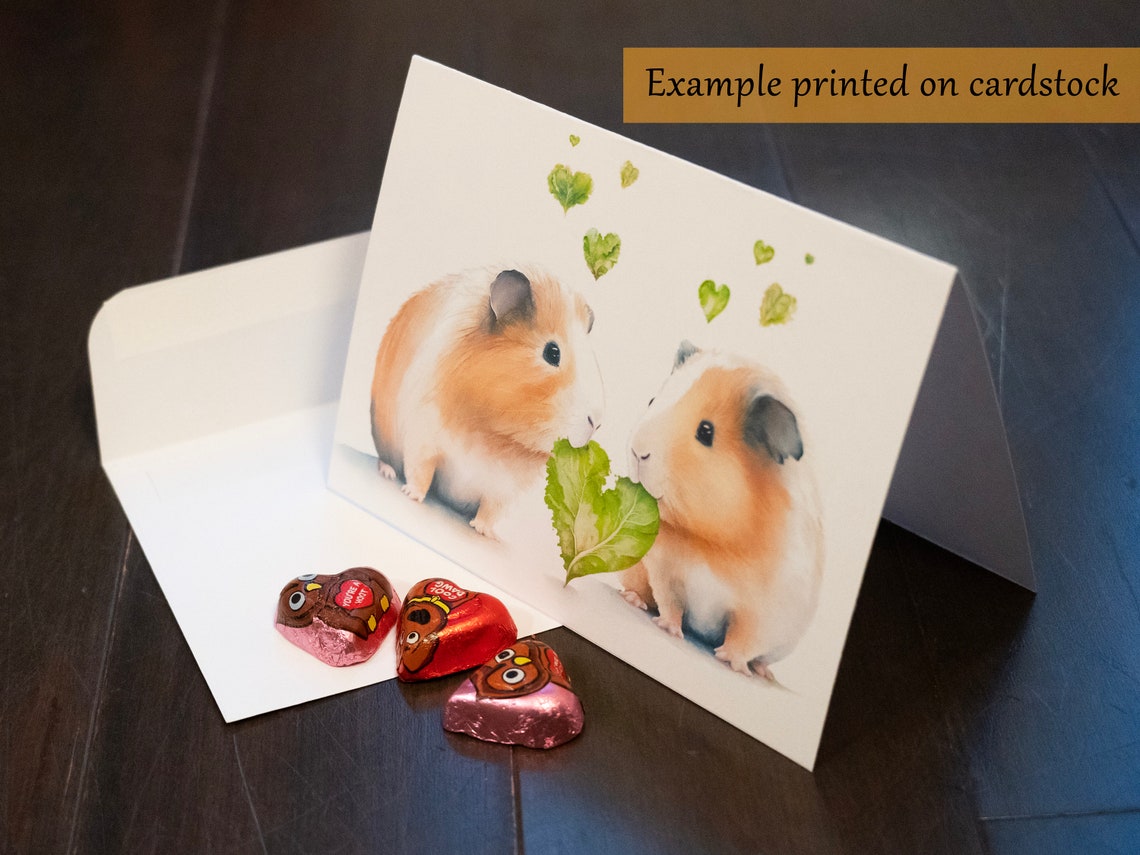 Guinea Pig Love Eating Lettuce, Watercolor Style Art Painting ...