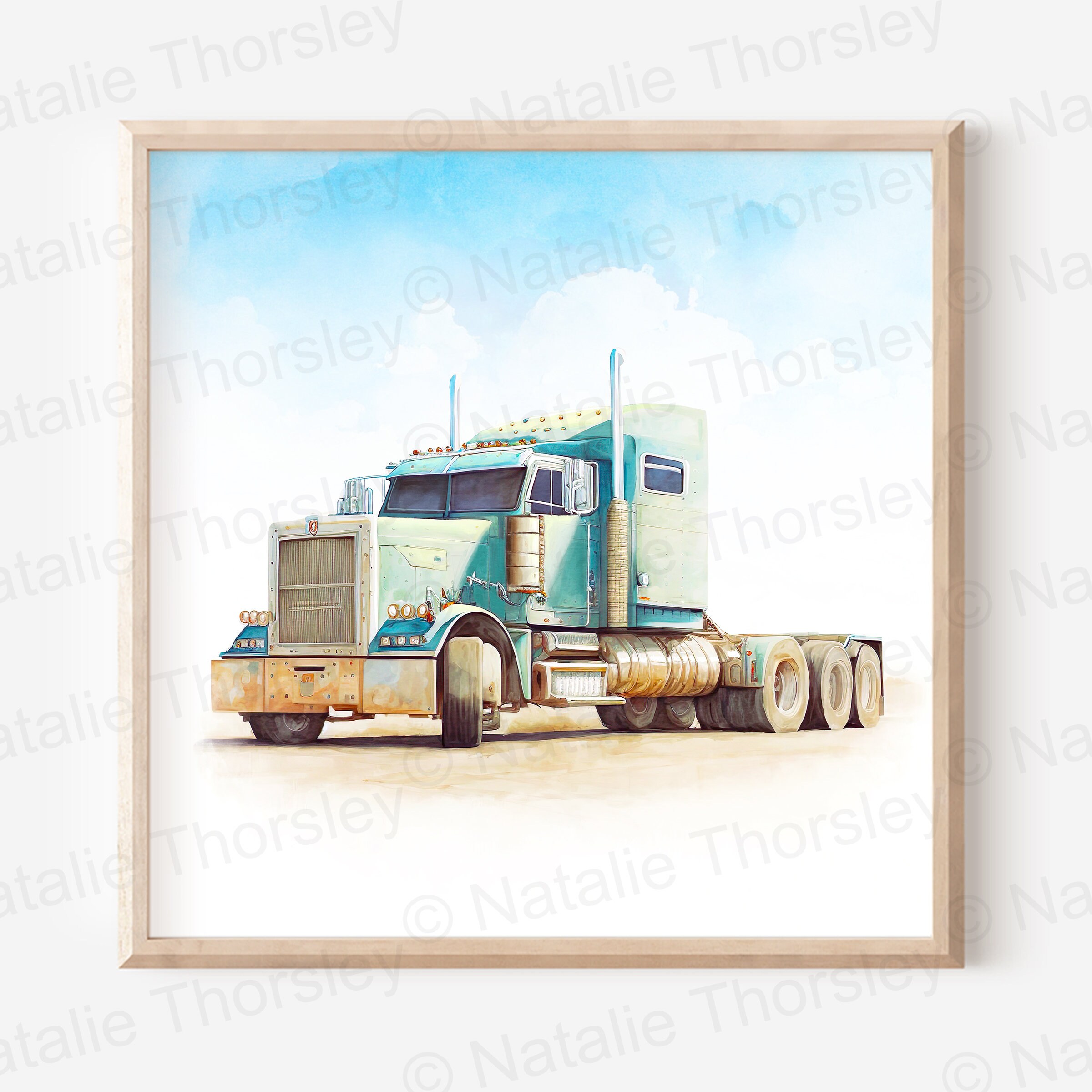 2 Semi Trucks Big Rig 18 Wheeler Digital Paintings as a - Etsy