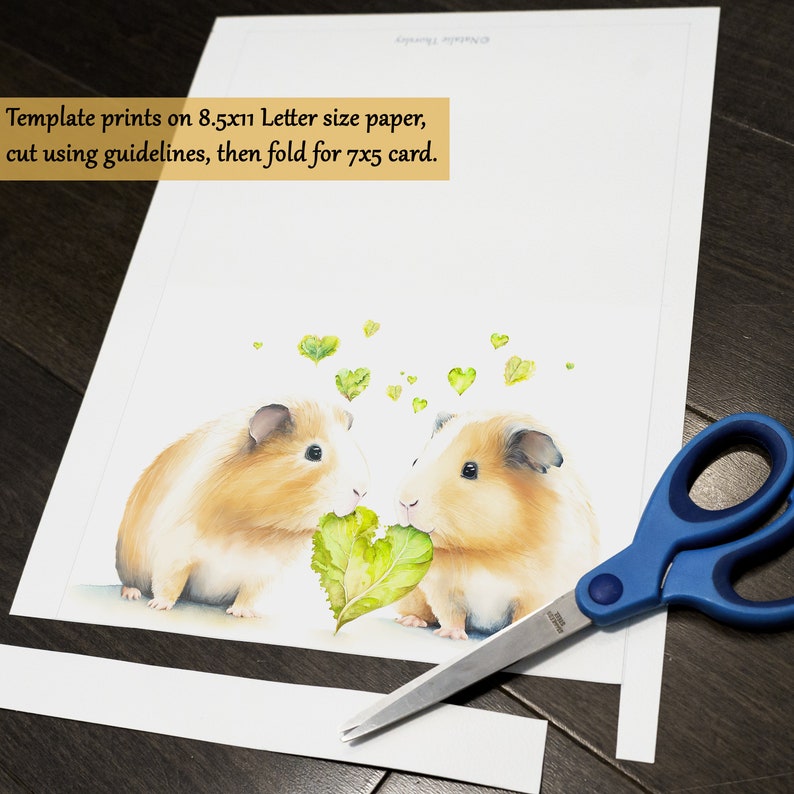 Guinea Pig Love Eating Lettuce, Watercolor Style Art Painting ...