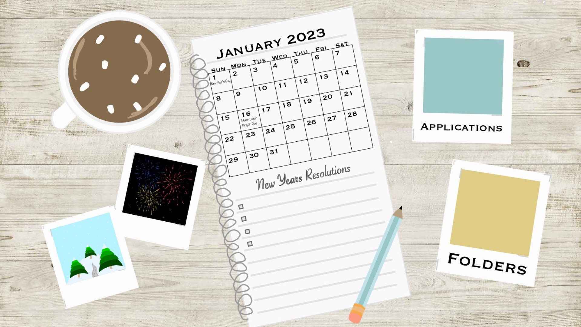 January 2023 Desktop Wallpaper - Etsy