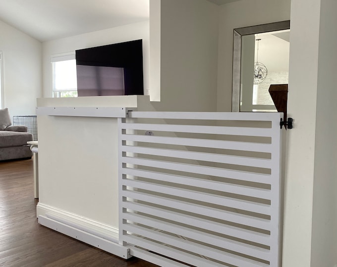 Sliding Modern Baby Gate and Dog Gate for Interior Stairs, Doorways ...