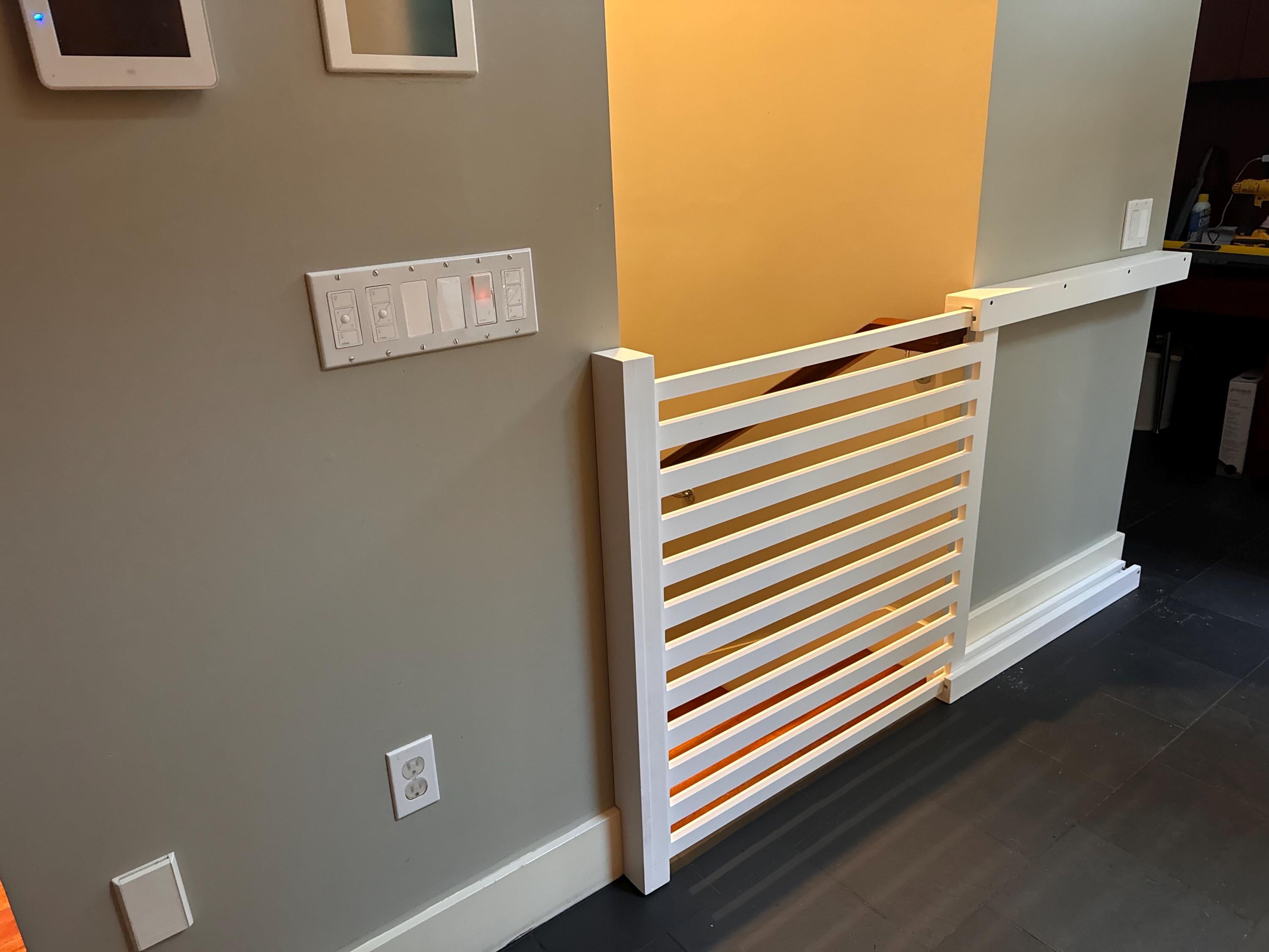 Sliding Modern Baby Gate and Dog Gate for Interior Stairs, Doorways ...