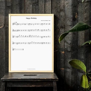 Happy Birthday Violin Sheet Music Free Warm up Violin Scale - Etsy