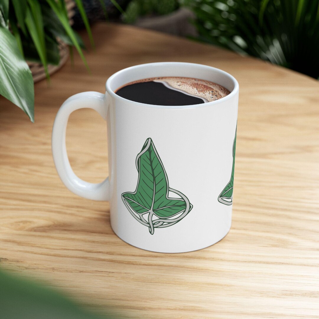 Leaf Pin Mug "fellowship of the Ring" , LOTR Elven Brooch Tee Tolkien ...