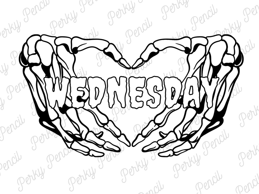 Addams Family Inspired Wednesday PNG and SVG Skeleton Hands Heart ...
