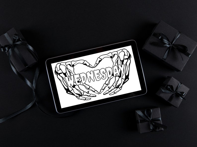 Addams Family Inspired Wednesday PNG and SVG Skeleton Hands Heart ...