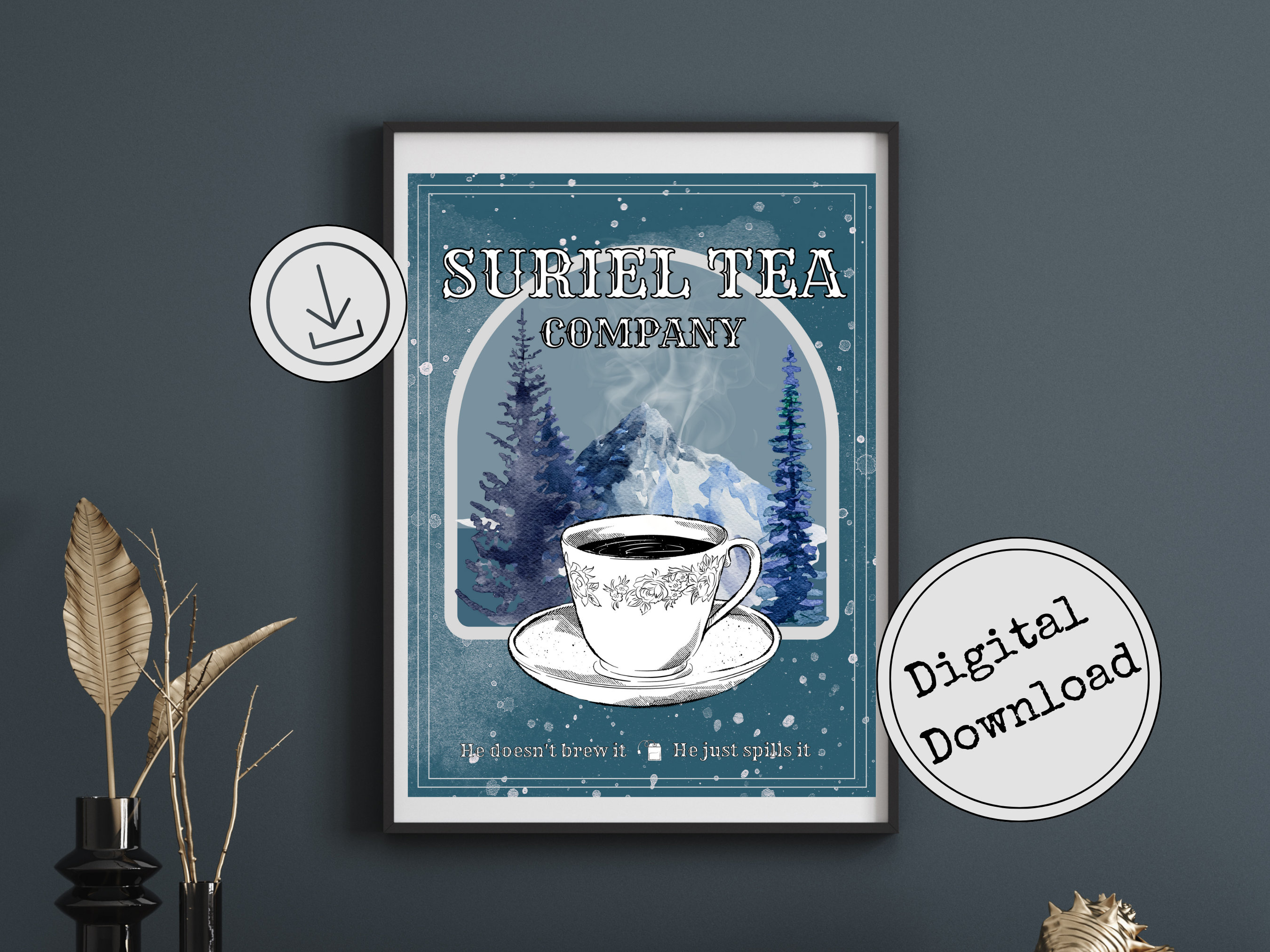 ACOTAR Suriel Spills the Tea Wall Art Digital Download Feyre and Suriel ...