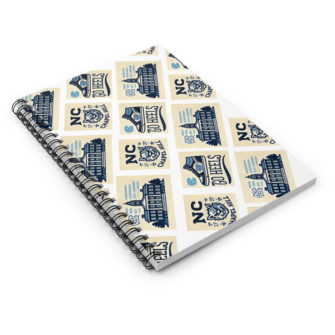 UNC Chapel Hill Vintage Look Spiral Notebook Ruled Line - Etsy