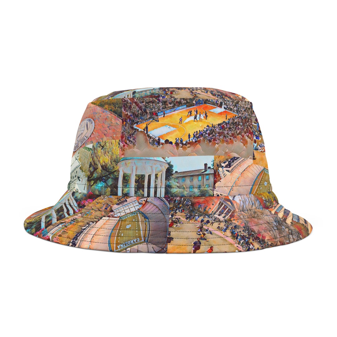Collaged Watercolor Campus Bucket Hat UNC Chapel Hill V. Duke | Alma ...