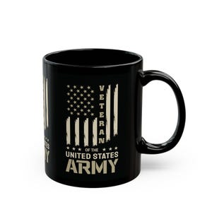 Army Veteran Black Mug - US Army Coffee Cup, Military Gift, Patriotic ...