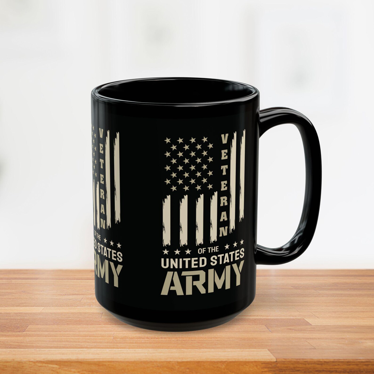 Army Veteran Black Mug - US Army Coffee Cup, Military Gift, Patriotic ...