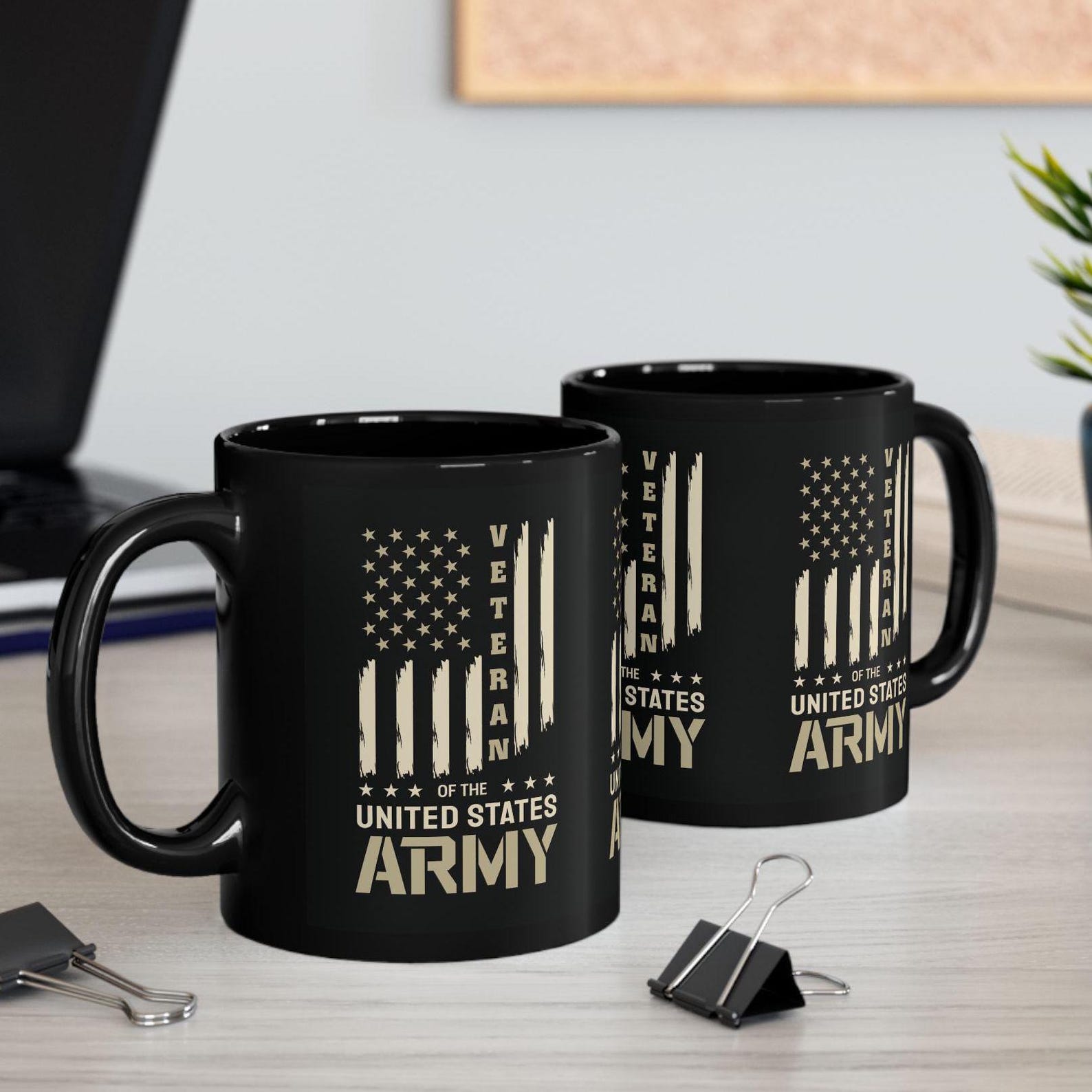 Army Veteran Black Mug - US Army Coffee Cup, Military Gift, Patriotic ...