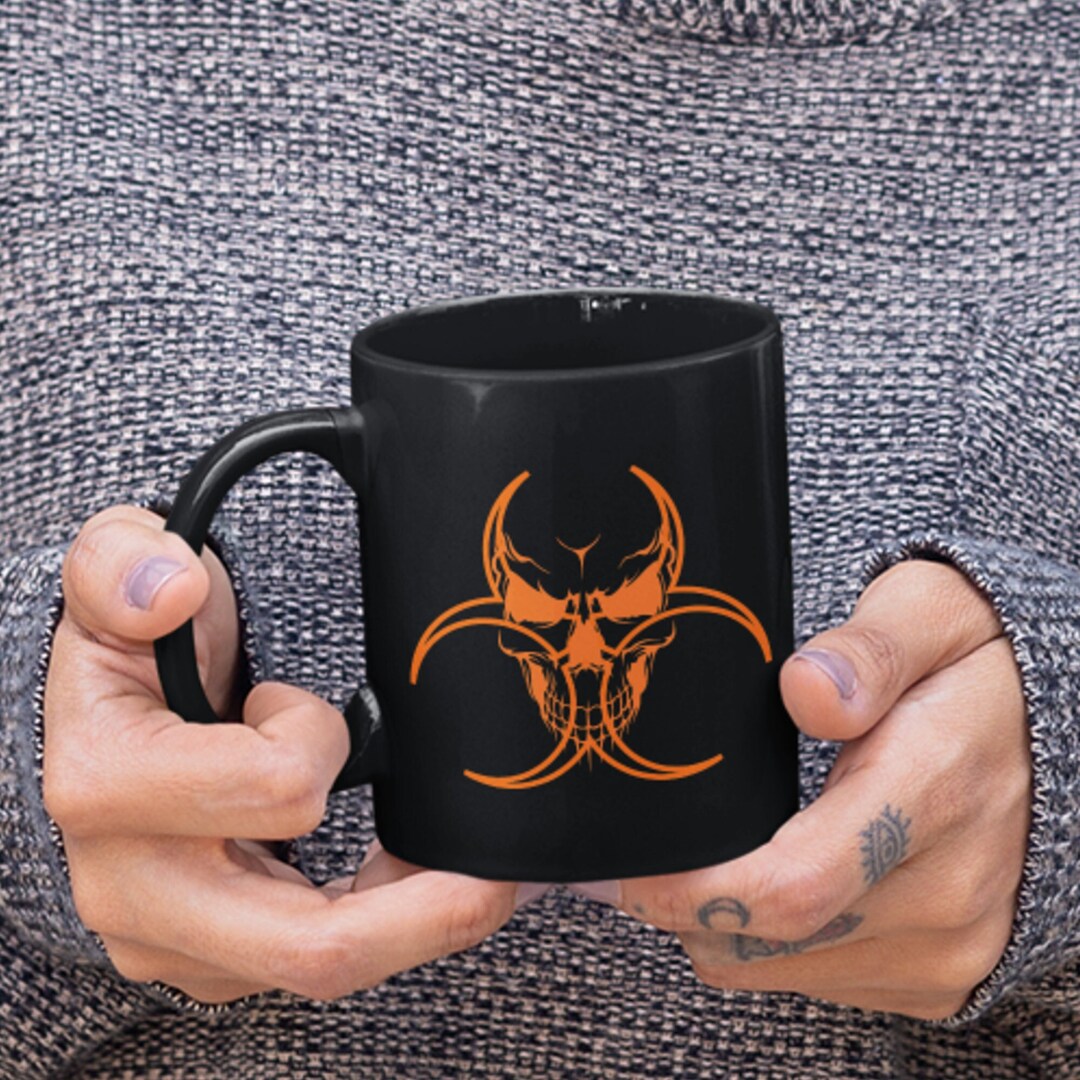 Biohazard, Biohazard Mug, Biohazard Coffee Cup, Biohazard Symbol, Skull ...